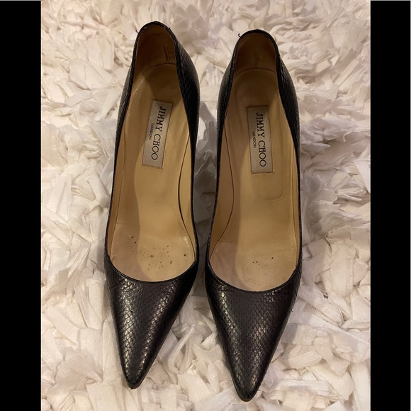 Jimmy Choo | Shoes | Jimmy Choo Heels Snake Skin Type Material Barely ...